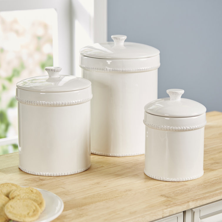 White ceramic canister set store
